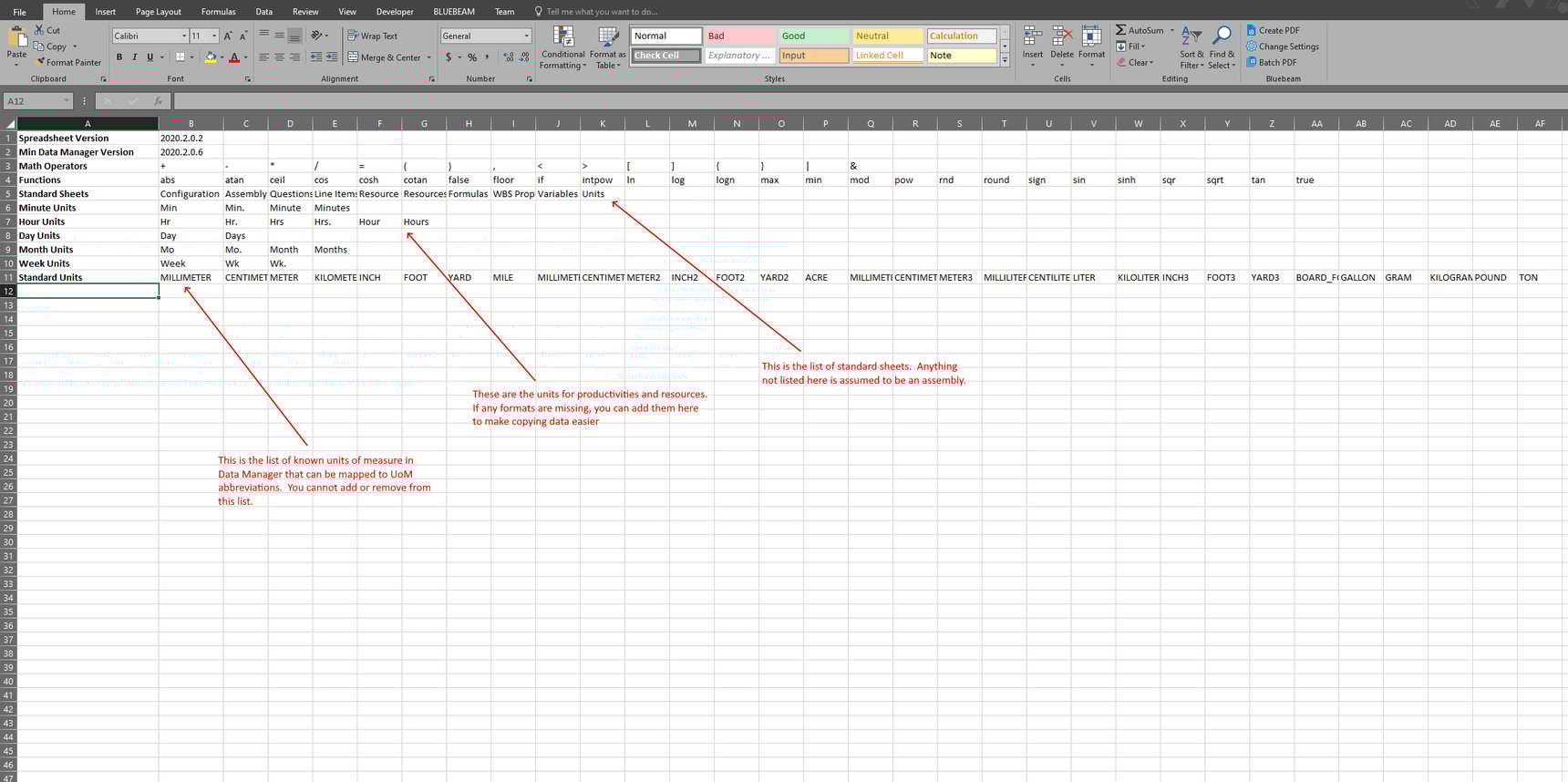 Data Manager - Cost Database Creation Spreadsheet - Lesson 1 of 3